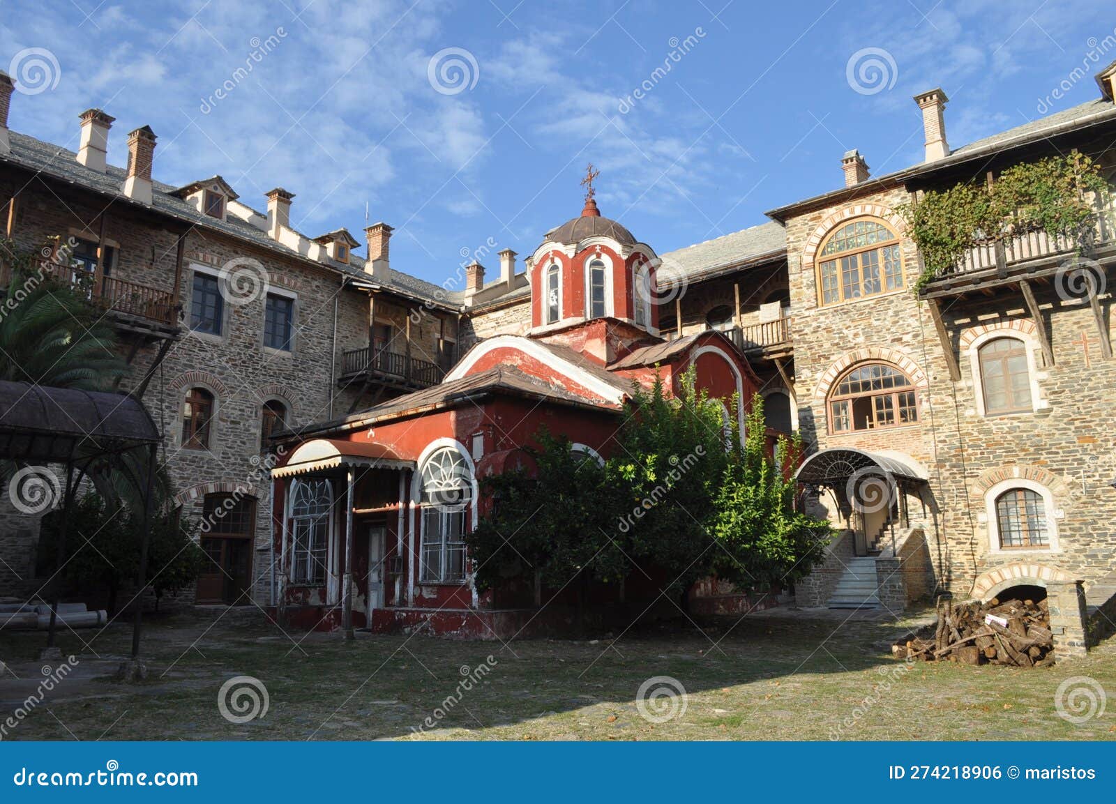 The Monastery of Iviron is a Monastery Built on Mount Athos Stock Photo ...