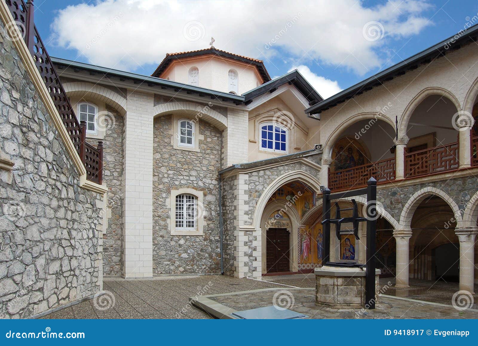Monastery Kykkos in Cyprus, Troodos Mountains. Stock Image - Image of ...