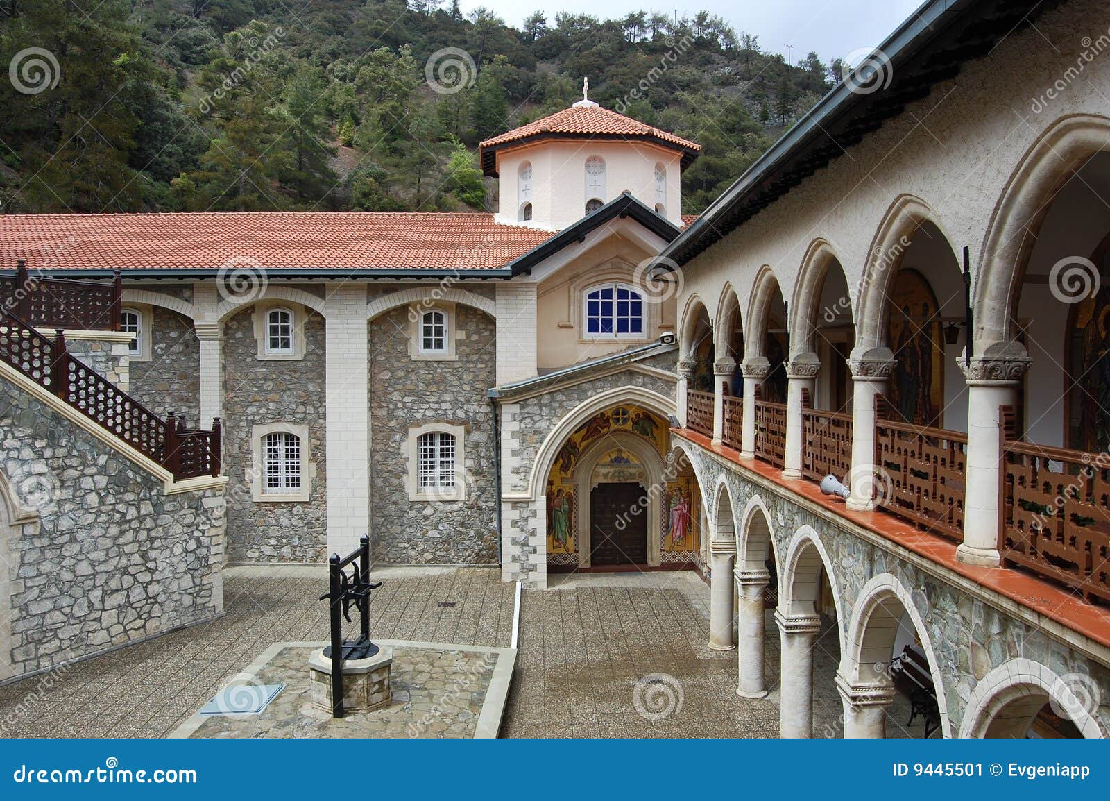 Monastery Kykkos In Cyprus, Troodos Mountains. Stock Image - Image: 9445501