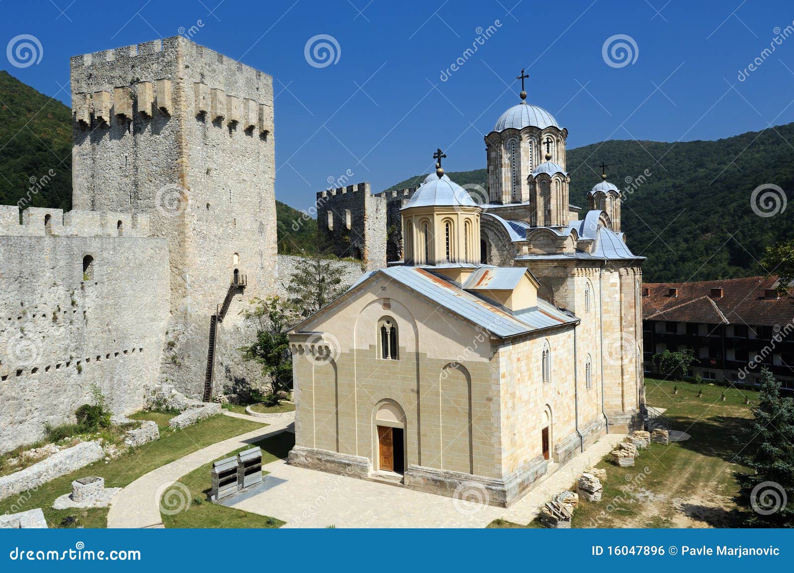 Monastery Manasija stock photo. Image of christianity - 16047896