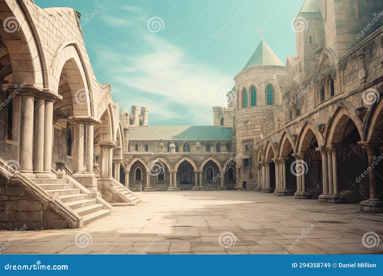 Monastery Medieval Fantasy Photo Stock Illustration - Illustration of ...
