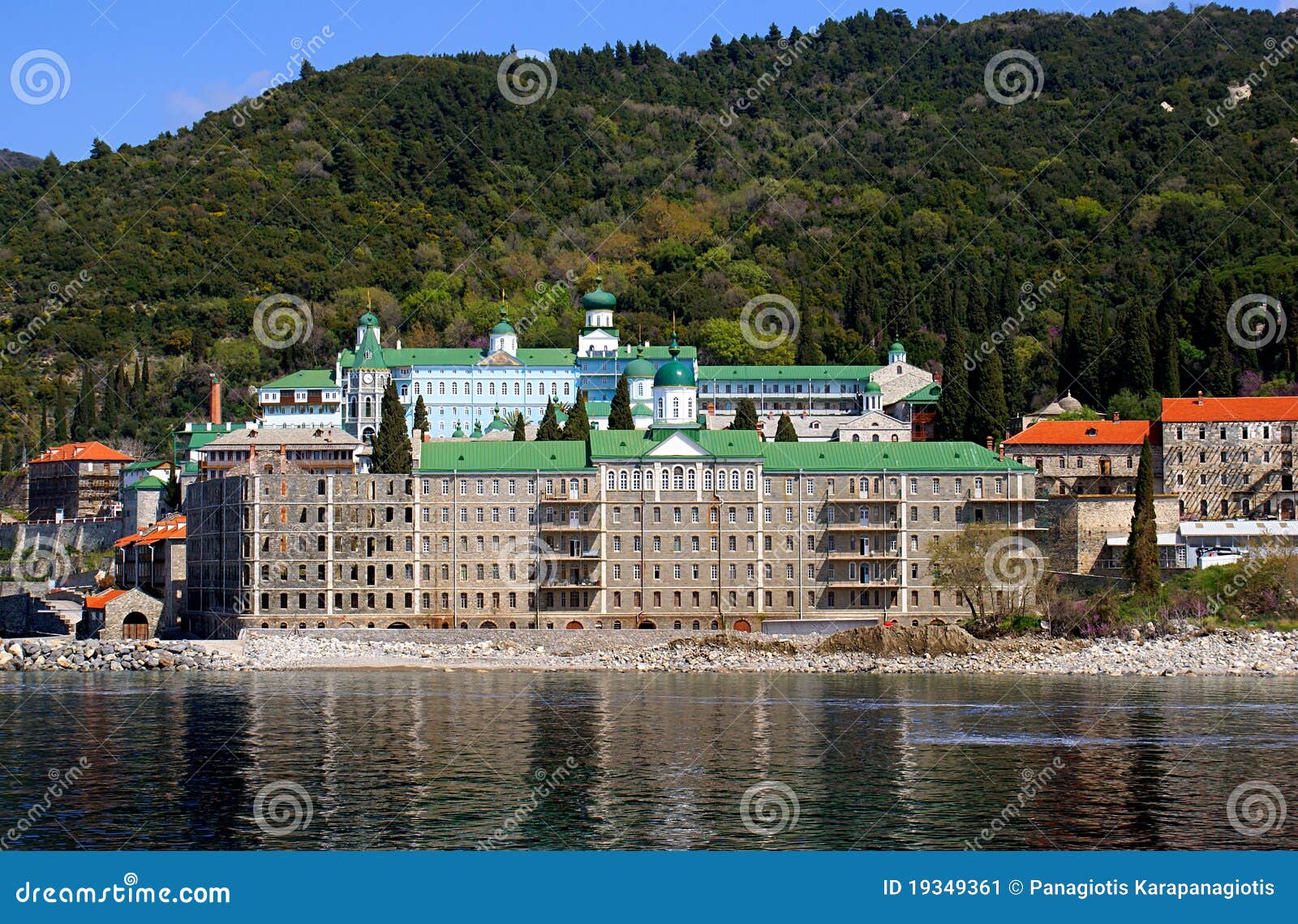 Monastery at Mount Athos , Greece Stock Image - Image of island, coast ...