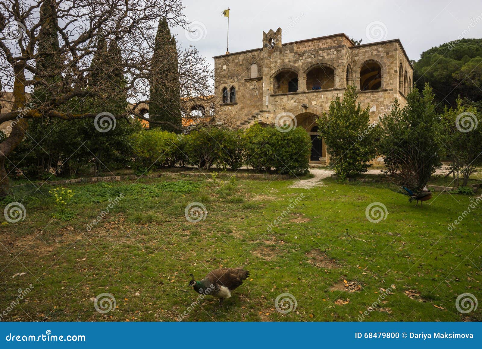 Monastery on Mount Filerimos, Rhodes, Greece Stock Photo - Image of ...