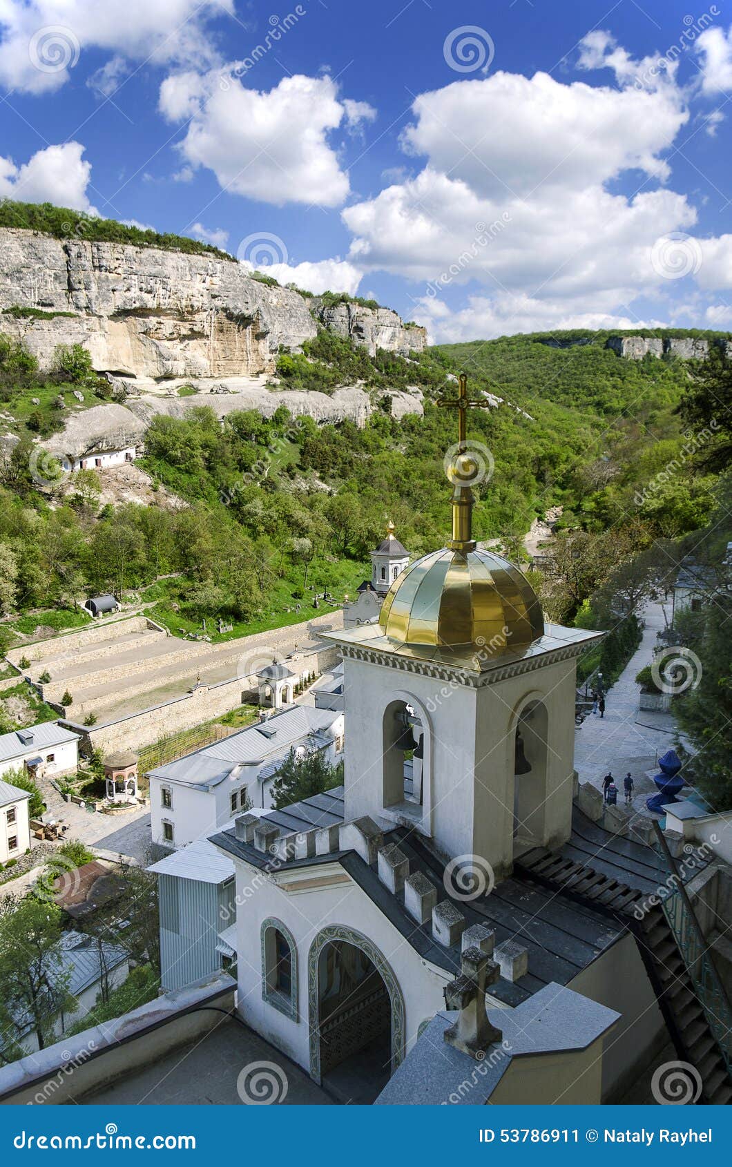 Monastery in the mountains stock image. Image of limestone - 53786911