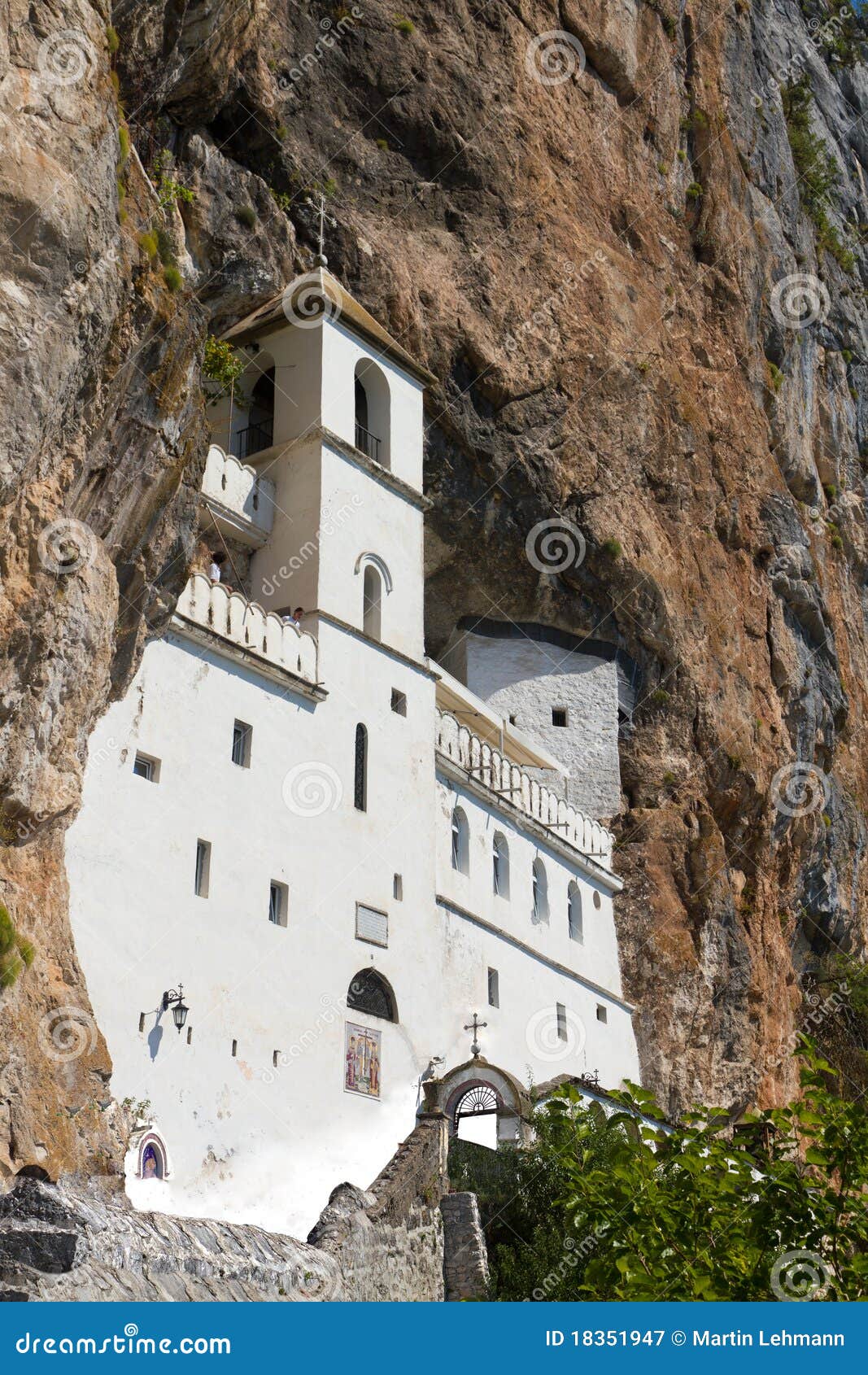 Monastery of Ostrog built, stock image. Image of devote - 18351947
