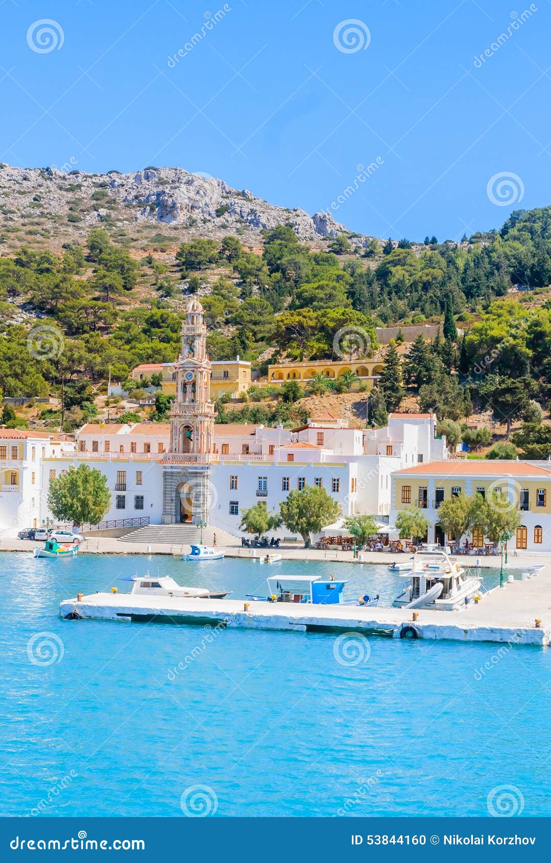 Monastery Panormitis. Symi Island Editorial Image - Image of greek ...
