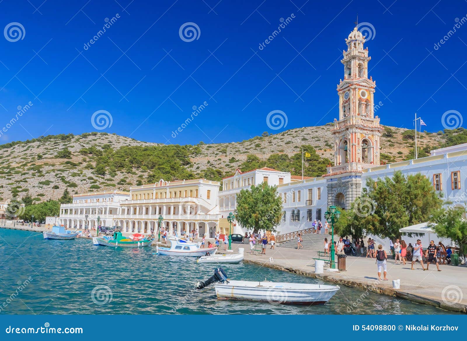 Monastery Panormitis. Symi Island Editorial Image - Image of panormitis ...