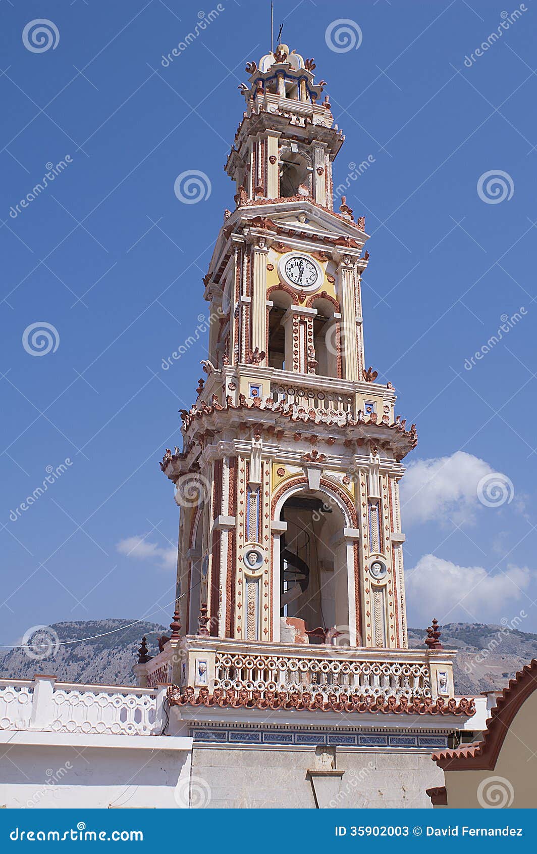 Monastery of Panormitis stock image. Image of bells, mediterranean ...