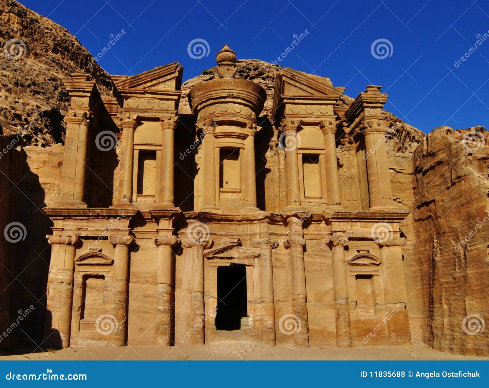 The monastery at Petra stock photo. Image of arabian - 11835688