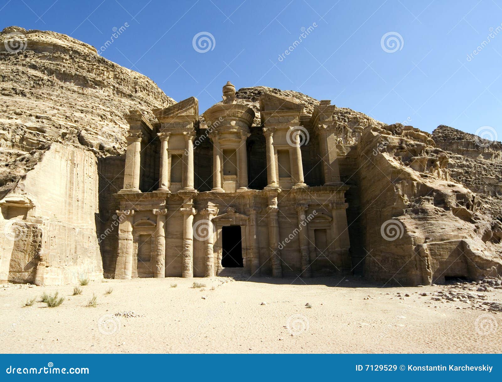 Monastery in Petra stock image. Image of culture, face - 7129529