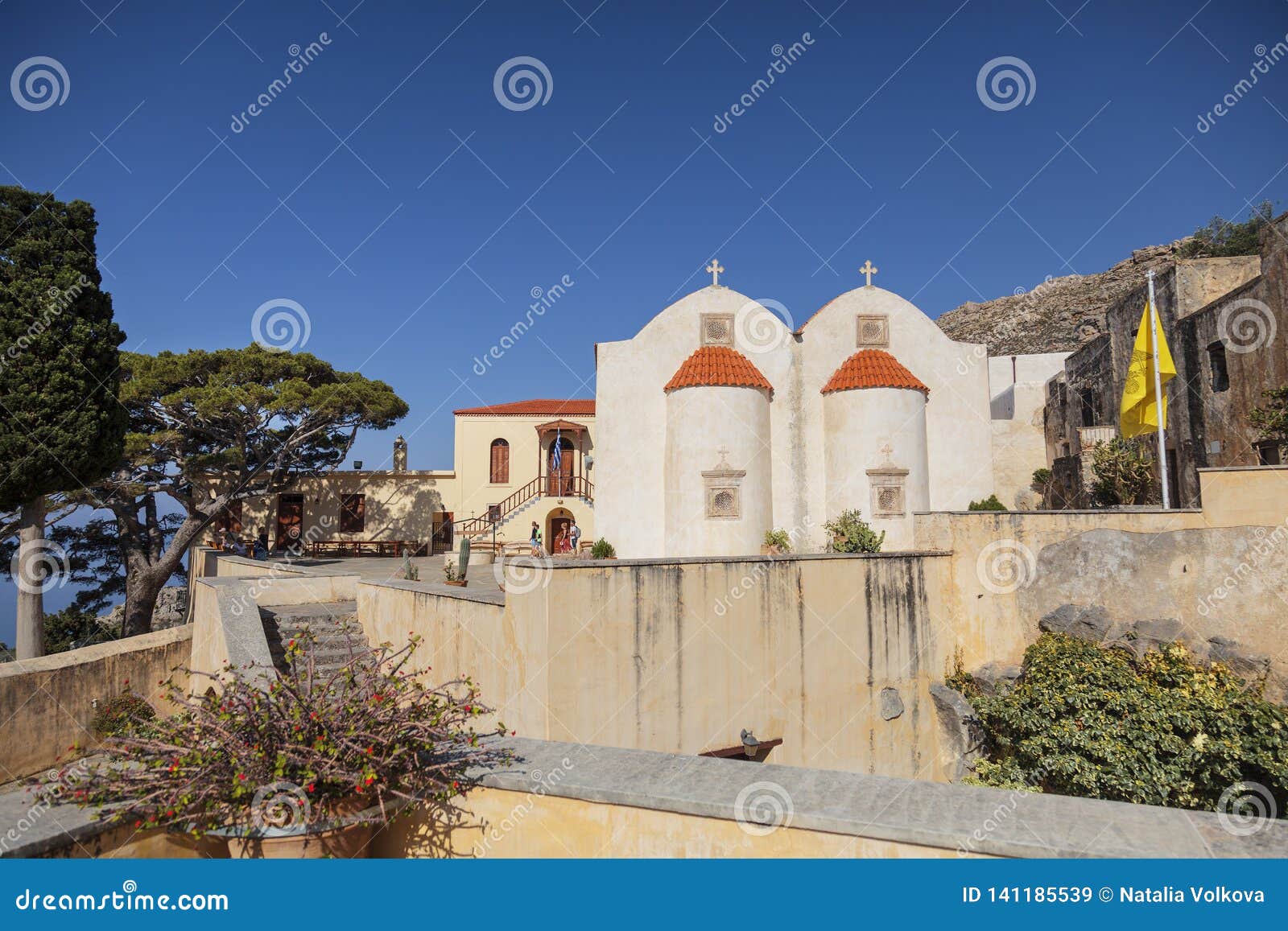 The Monastery Piso Preveli - Functioning Monastery in Crete Stock Image ...
