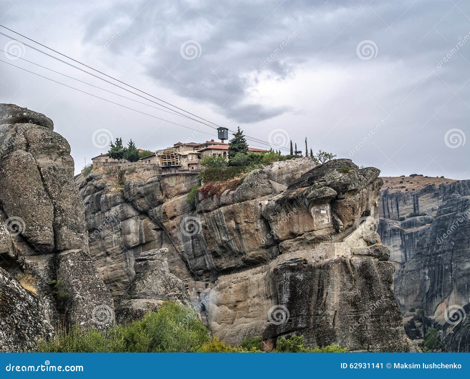 Monastery on the rock stock image. Image of ancient, forest - 62931141