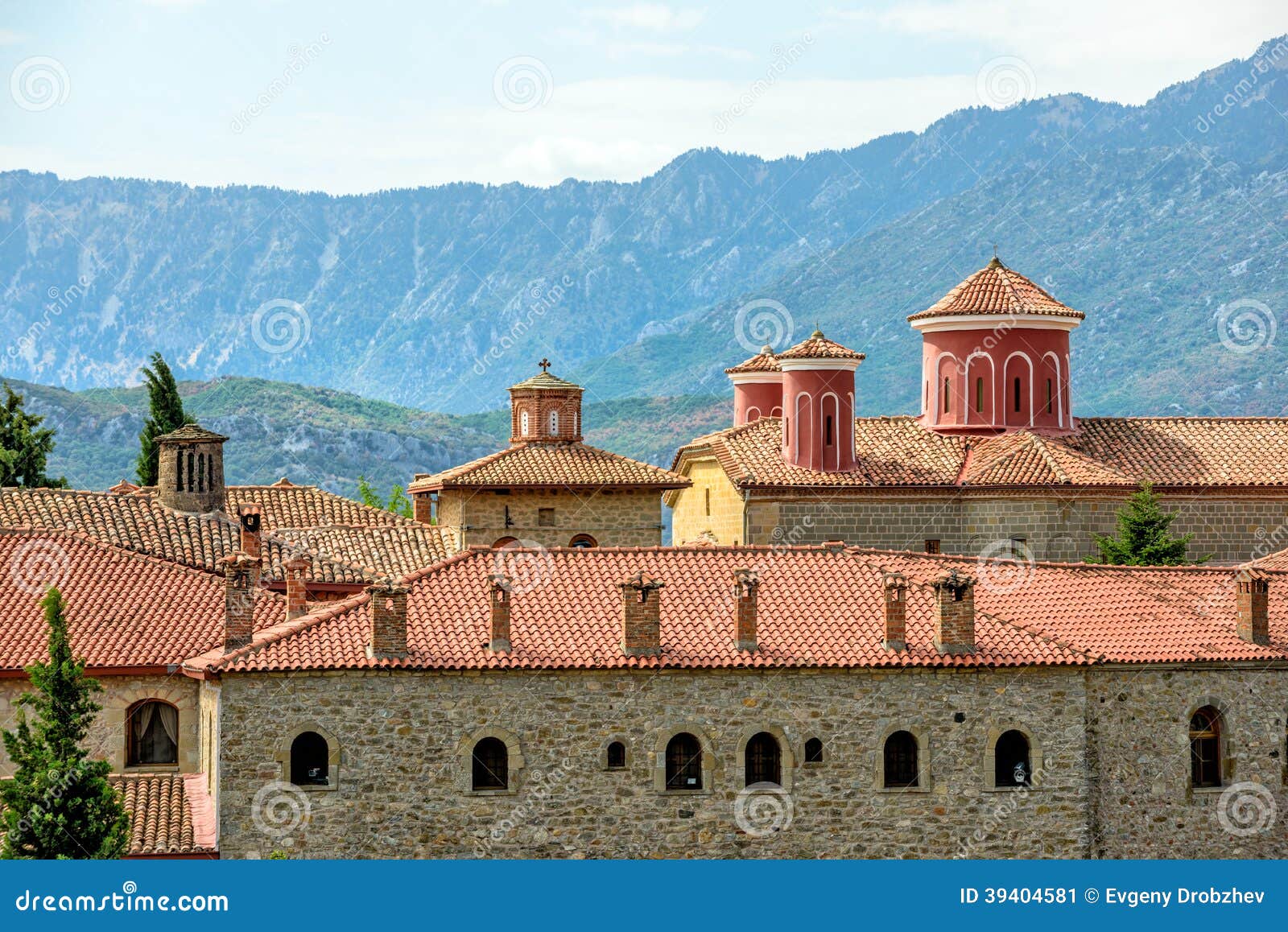 Monastery Roofs and Domes in Rocks at Meteora in Greece Stock Image ...