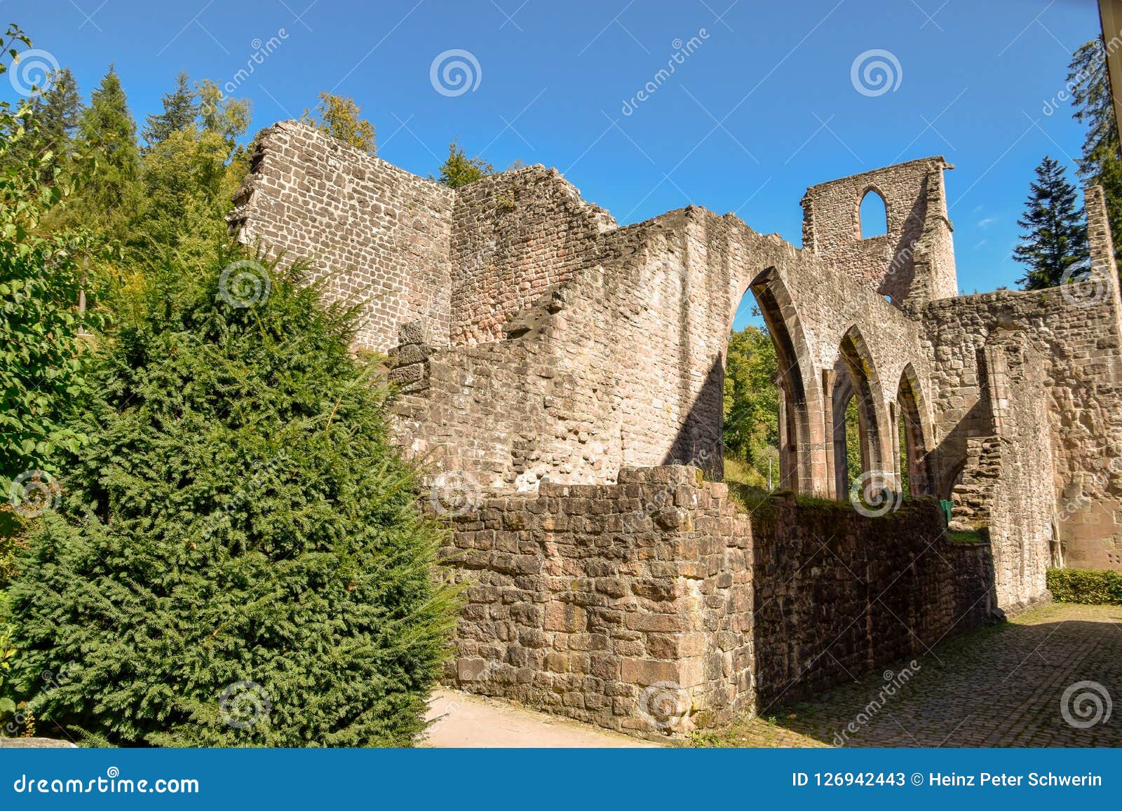 Monastery Ruins of All Saints Stock Image - Image of forest, germany ...