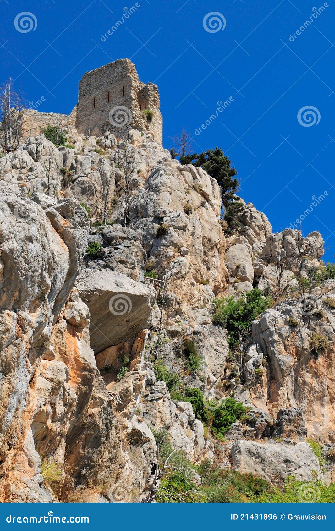 Monastery Saint Hilarion Castle Stock Photo - Image of walls ...
