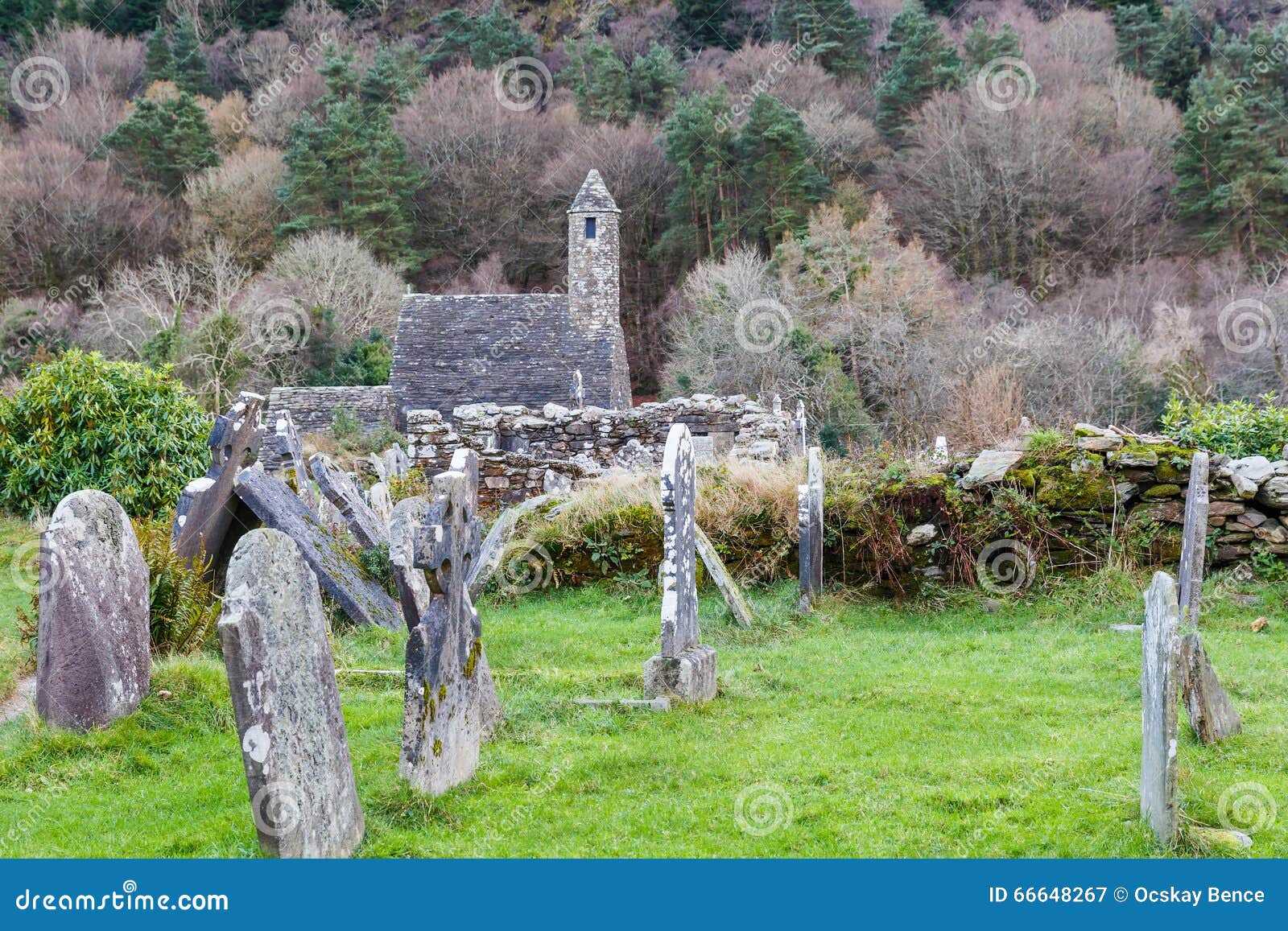 Monastery of Saint Kevin stock image. Image of ireland - 66648267