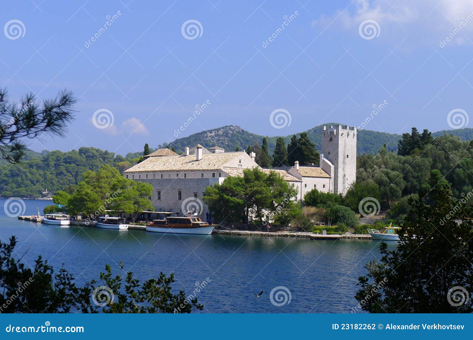 Monastery of Saint Mary, Island Mljet, Croatia Stock Photo - Image of ...