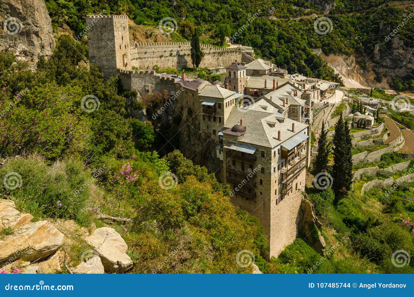 The Monastery of Saint Paul, Mount Athos, Greece Stock Photo - Image of ...