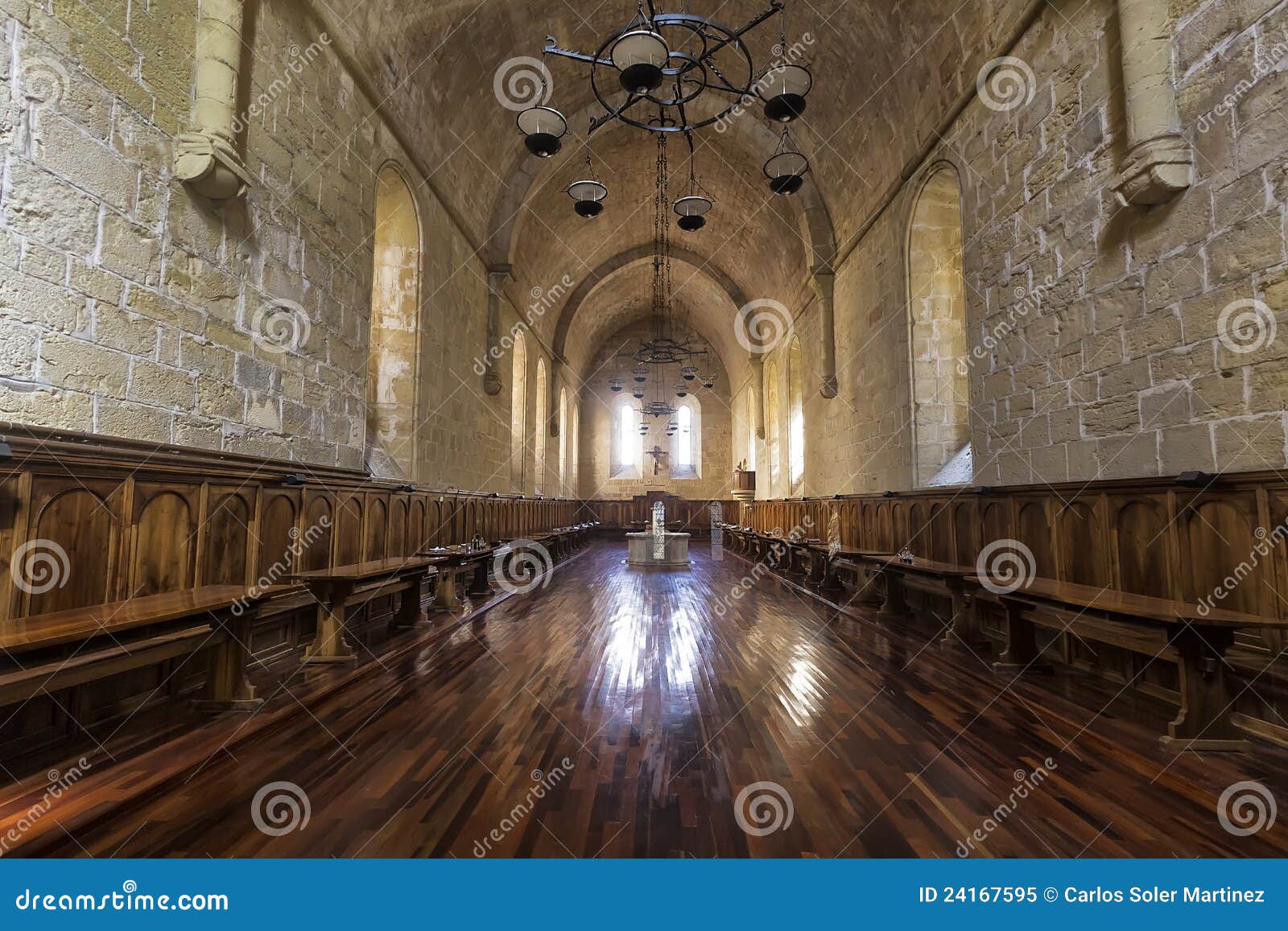 Monastery of Santa Maria De Poblet Dining Room Stock Image - Image of ...