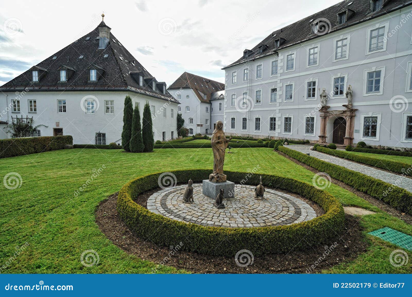 Monastery Seeon courtyard stock image. Image of ripples - 22502179