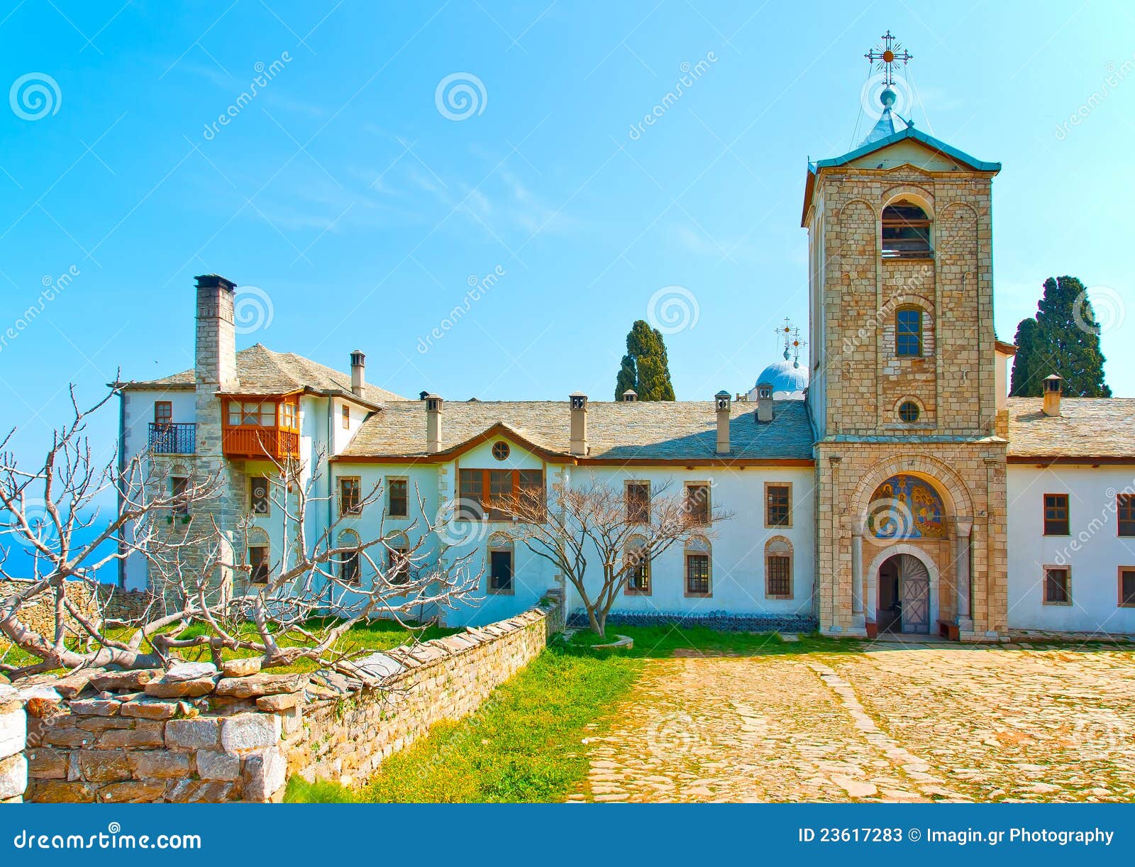 The Monastery of Skiti Prodromou Stock Image - Image of chapel ...