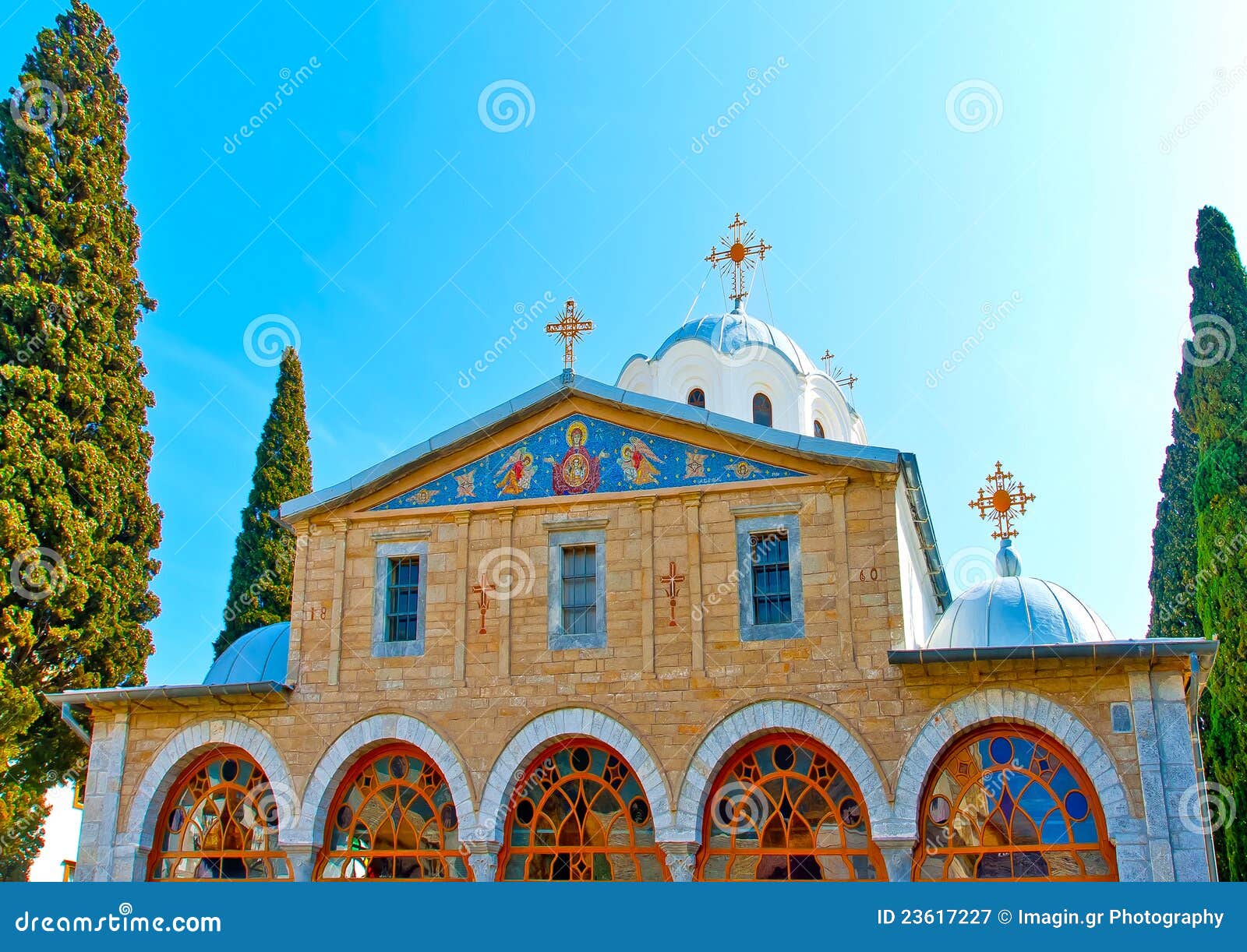 Monastery Skiti Timiou Prodromou Stock Image - Image of mountain ...
