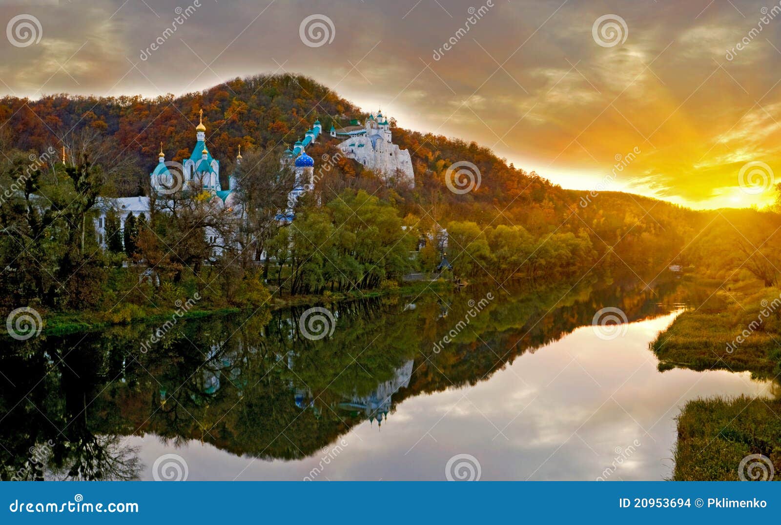 Monastery on sunset stock photo. Image of hill, beauty - 20953694