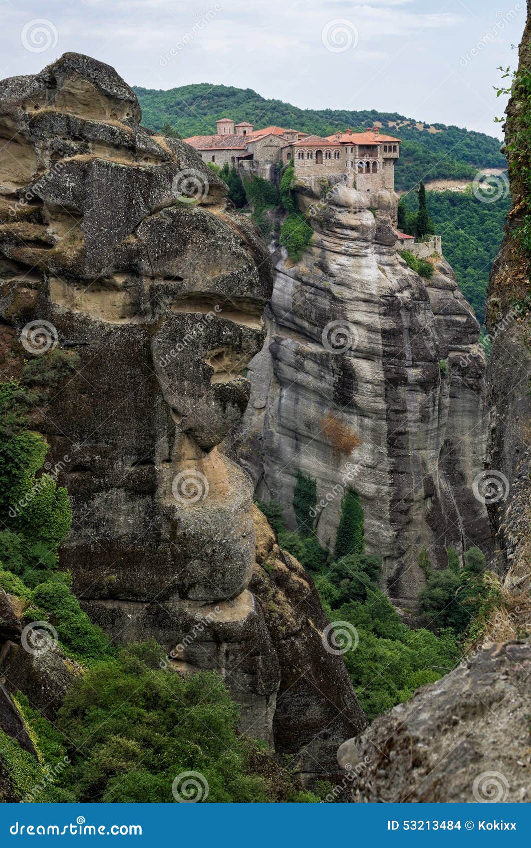 Monastery on Top of a Cliff in Meteora, Greece Stock Photo - Image of ...
