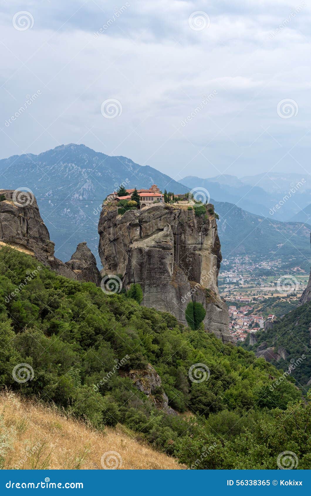 Monastery on Top of a Cliff in Meteora, Greece Stock Image - Image of ...