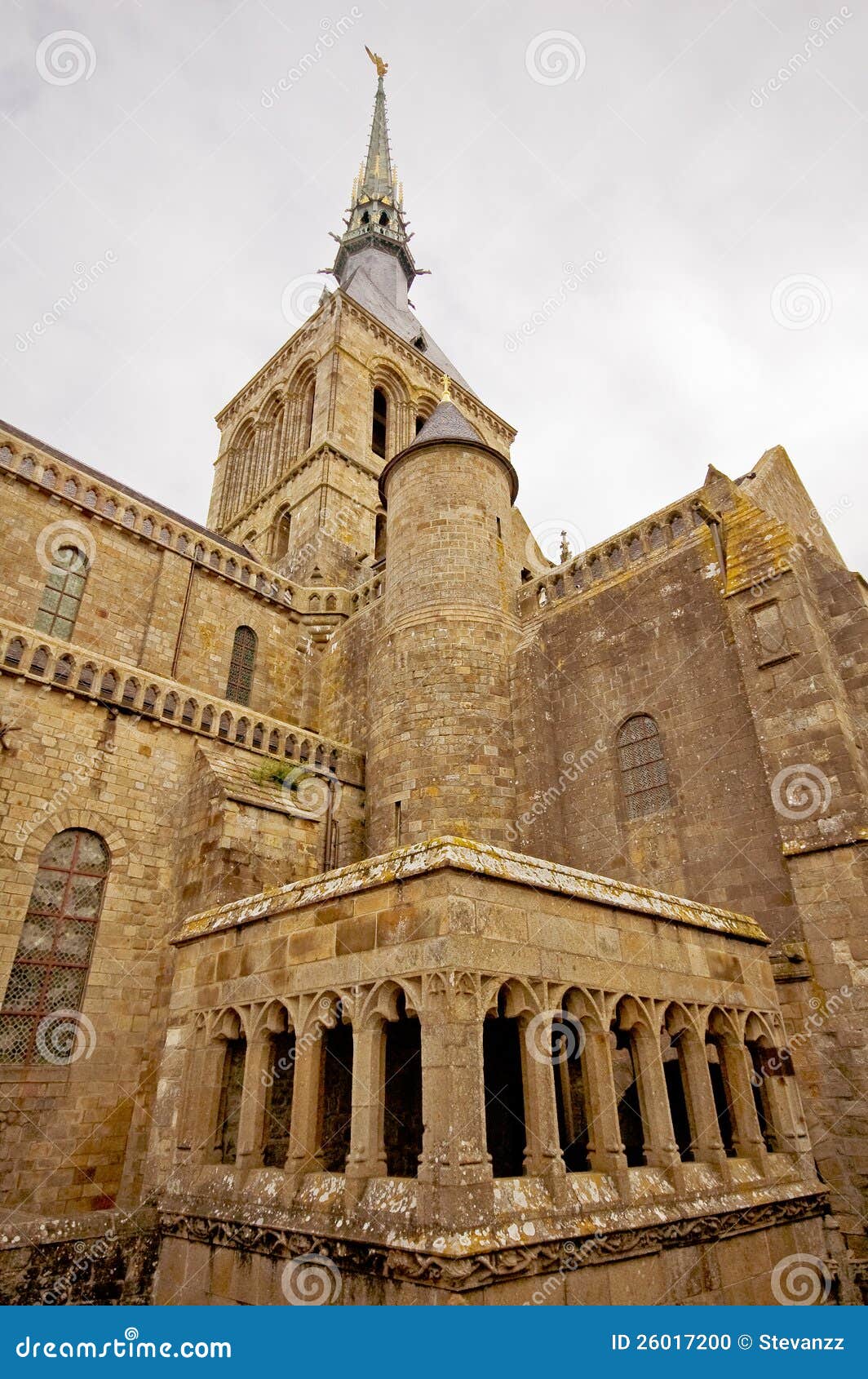 Monastery Tower Mont Saint Michel. Normandy Stock Photo - Image of ...