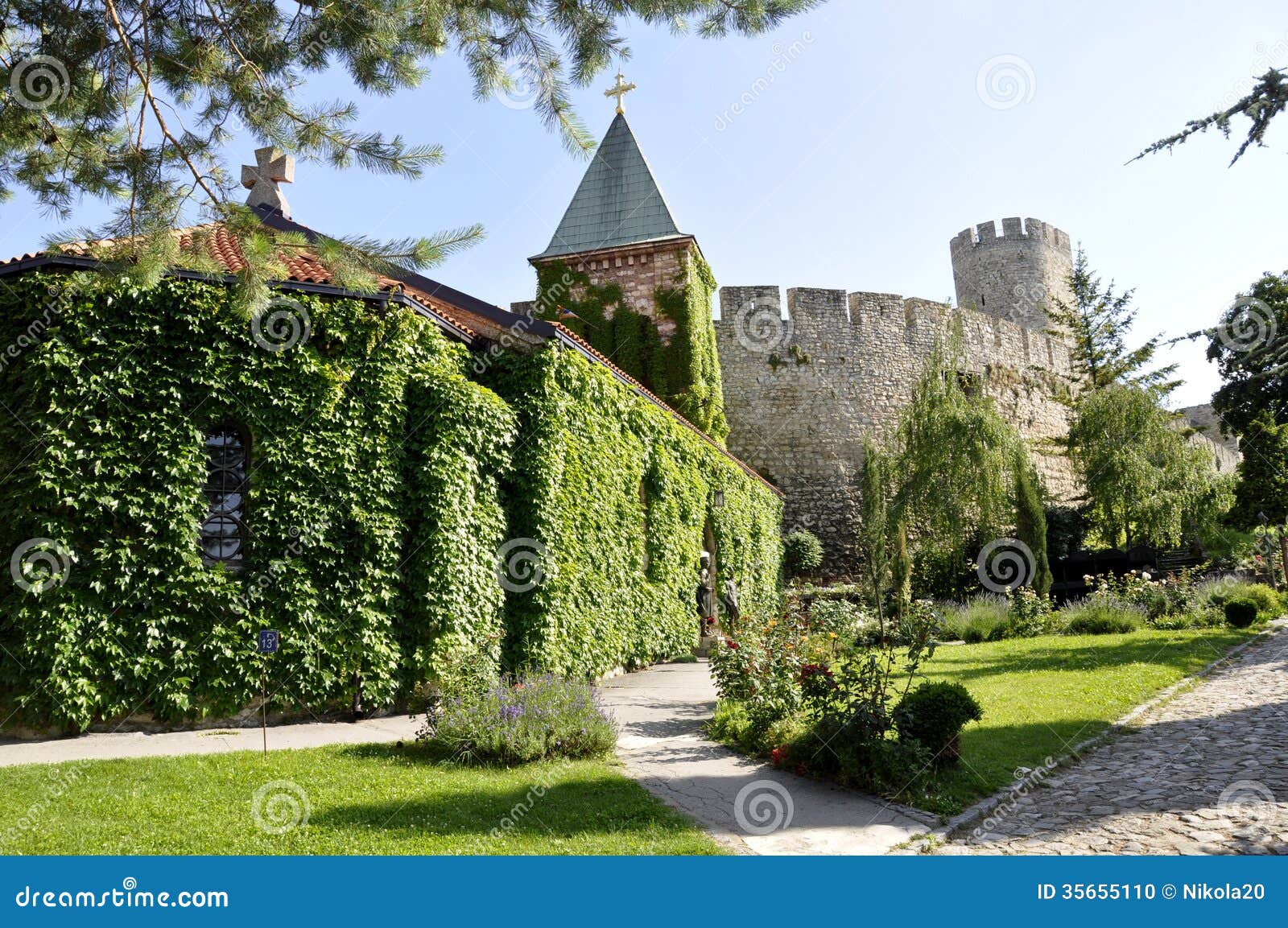 Monastery and tserkov stock photo. Image of architecture - 35655110