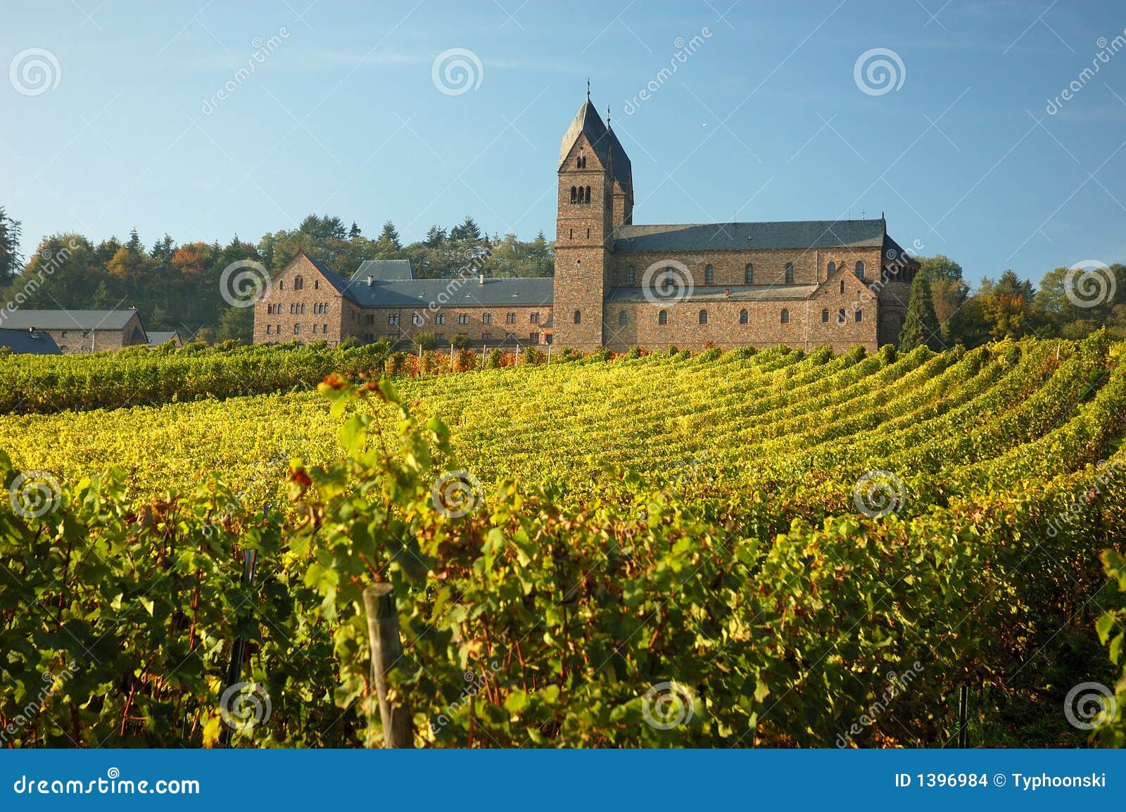 Monastery with a vineyard stock photo. Image of background - 1396984