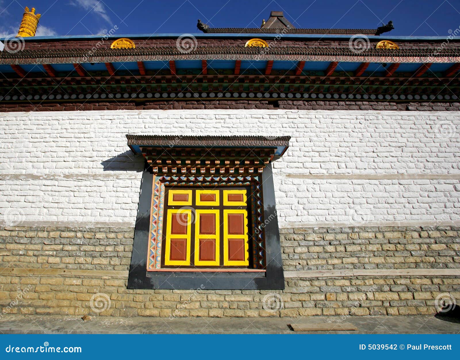 Monastery Wall and Window, Upper Pisang Stock Photo - Image of religion ...