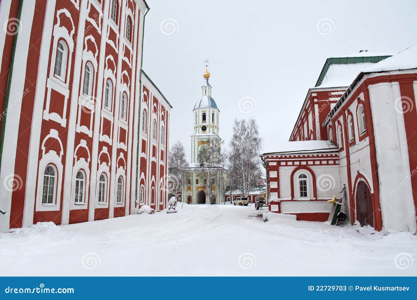 Monastery in the winter. stock image. Image of orthodox - 22729703