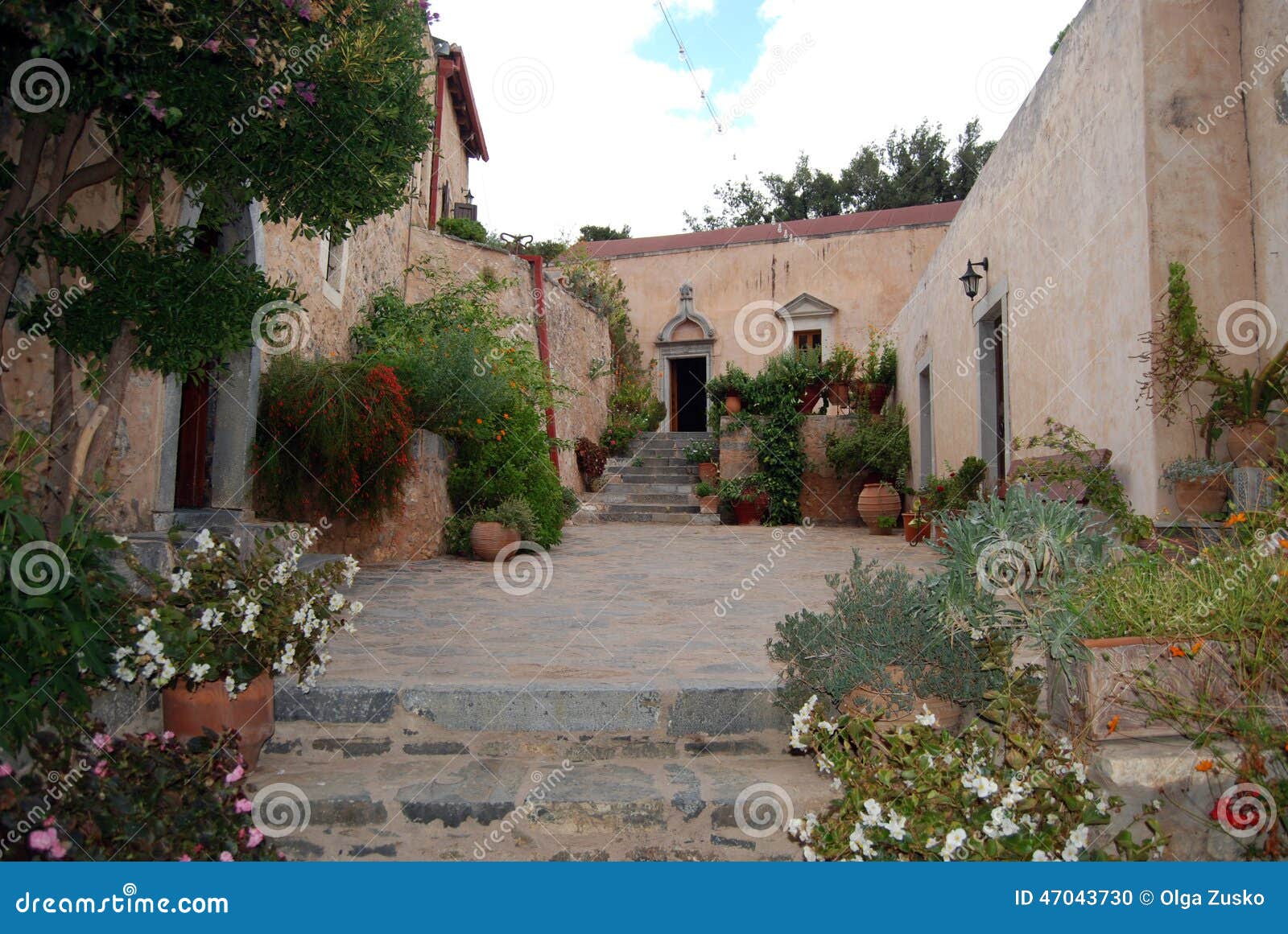 Monastery yard, Greece stock photo. Image of greek, greece - 47043730