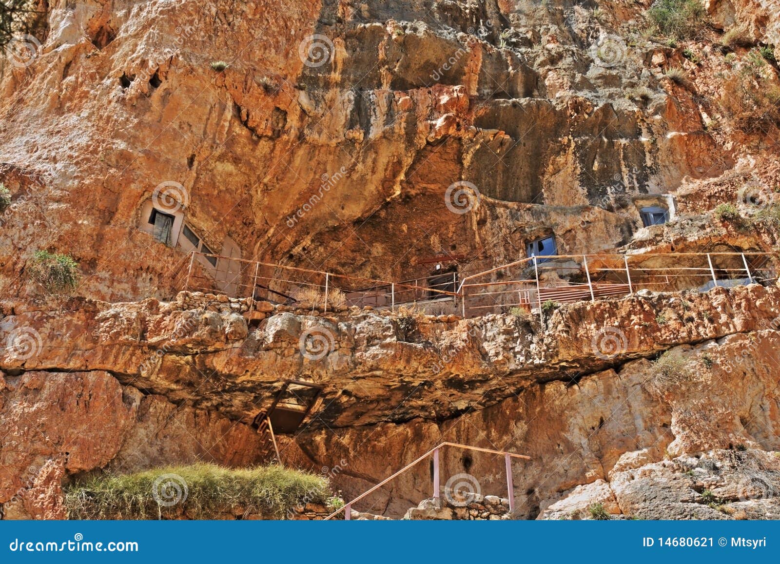 Monastic Cells in the Cliff. Stock Image - Image of cliff, wall: 14680621