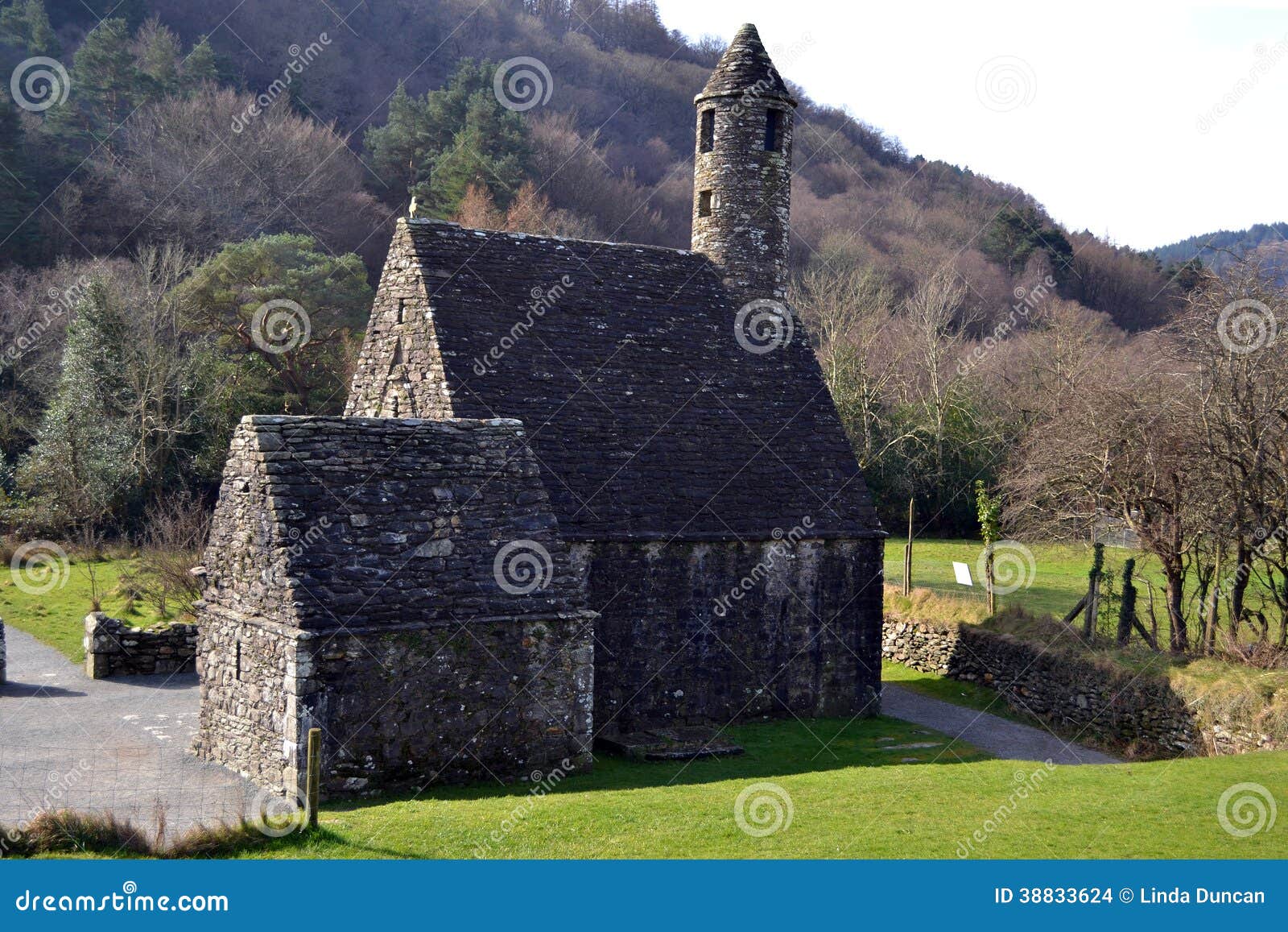 Monastic Church in Glendalough Stock Photo - Image of ruines, religious ...