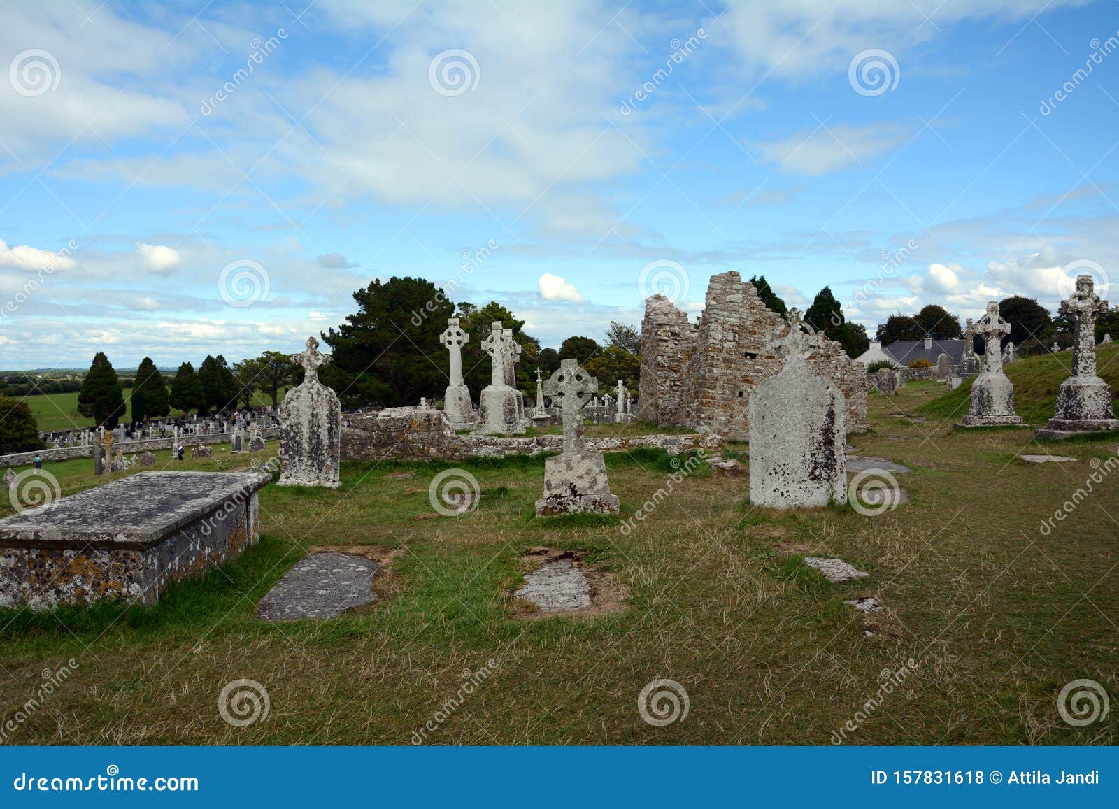 Monastic Ruins, Clonmacnoise, Ireland Stock Photo - Image of gaelic ...