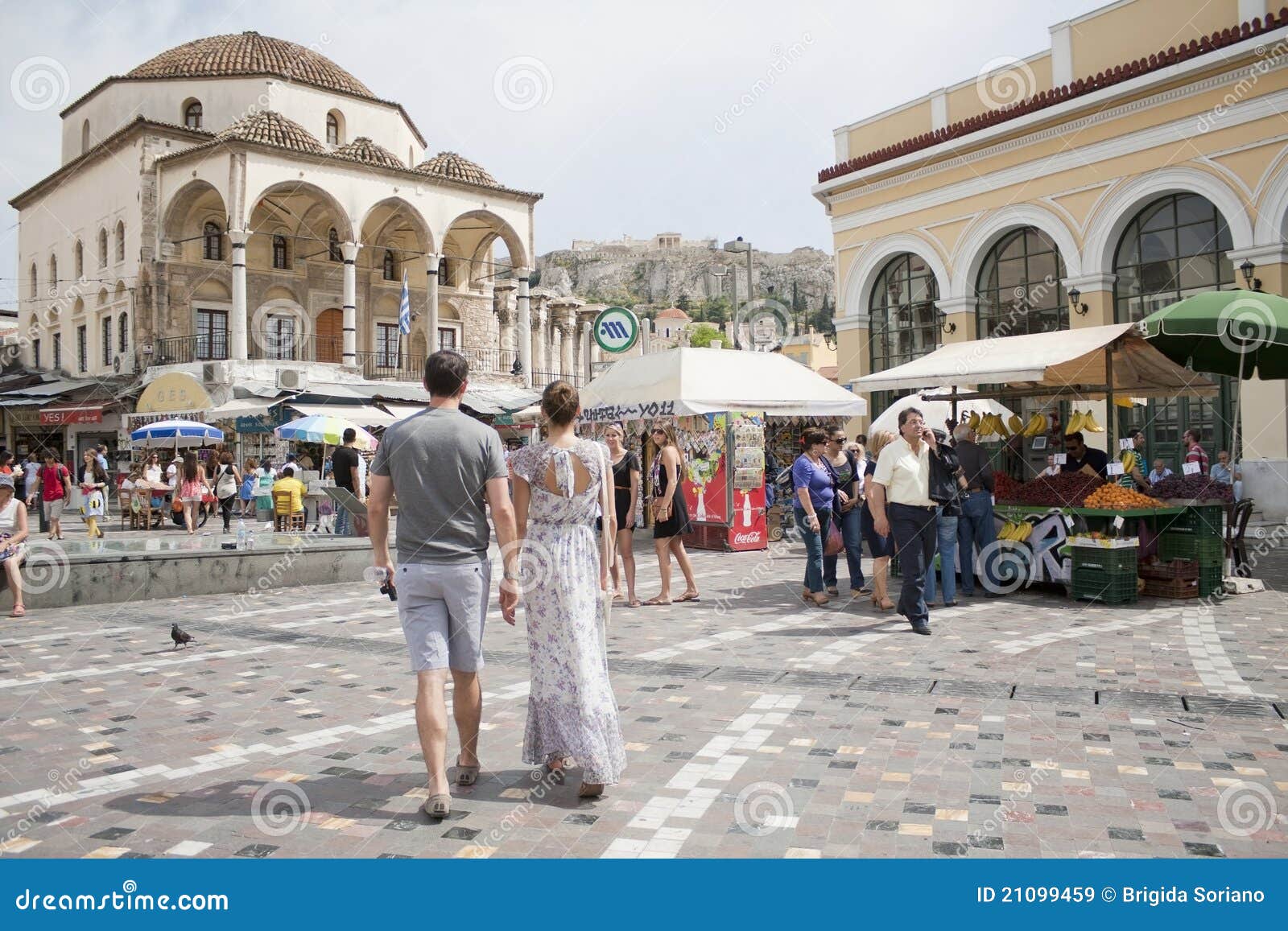 Monastiraki Square in Athens, Greece Editorial Stock Image - Image of ...