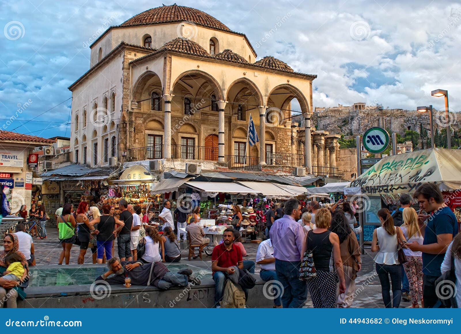 Monastiraki Square in Athens, Greece Editorial Photography - Image of ...