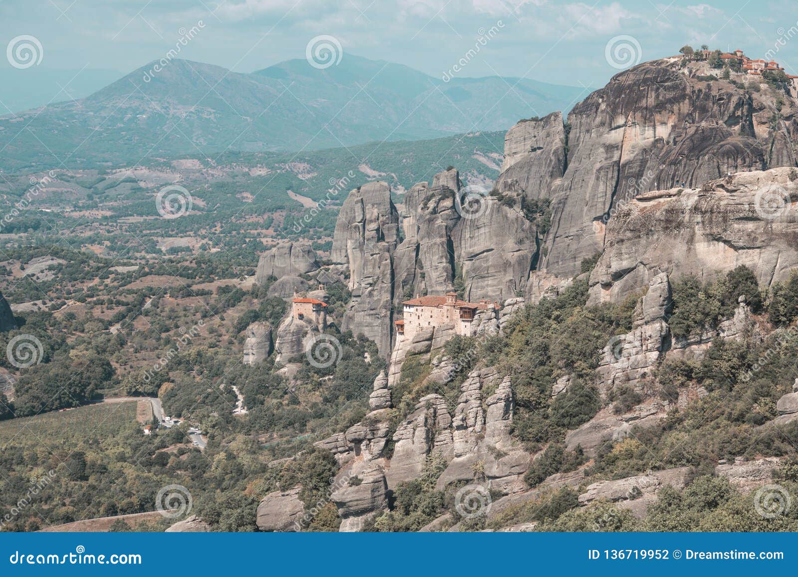 Monastries Meteora Mountains Stock Photo - Image of greece, heritage ...