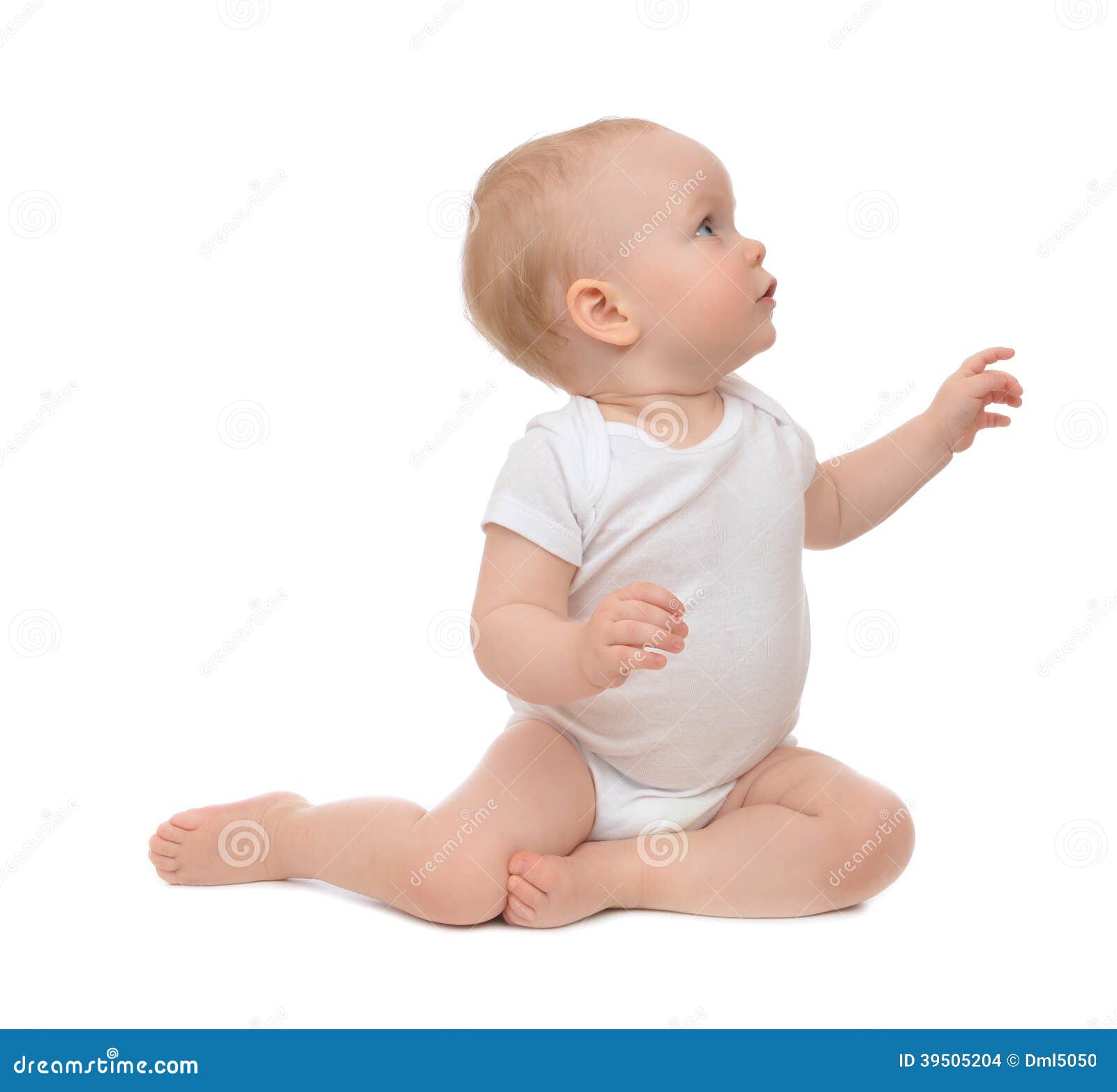 10-monatiges Kinderbaby-Kleinkindsitzen Stockfoto - Bild von glück ...