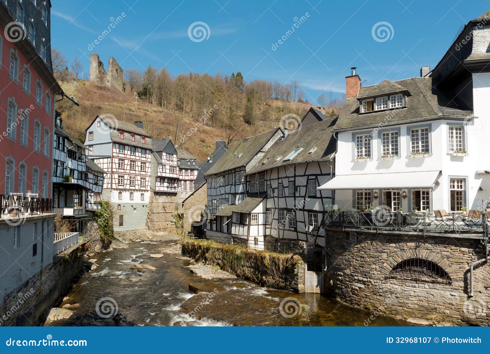 Monchau village center stock image. Image of urban, town - 32968107