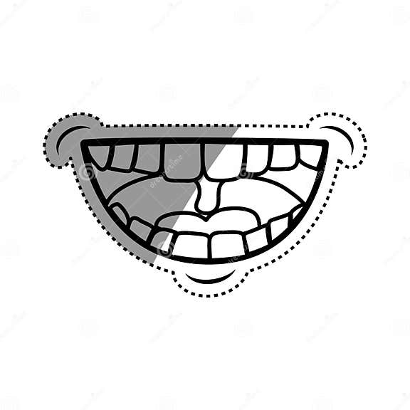 Mond Het Lachen Beeldverhaal Stock Illustratie - Illustration of lach ...
