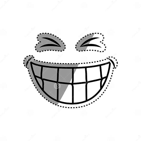 Mond Het Lachen Beeldverhaal Stock Illustratie - Illustration of lijnen ...