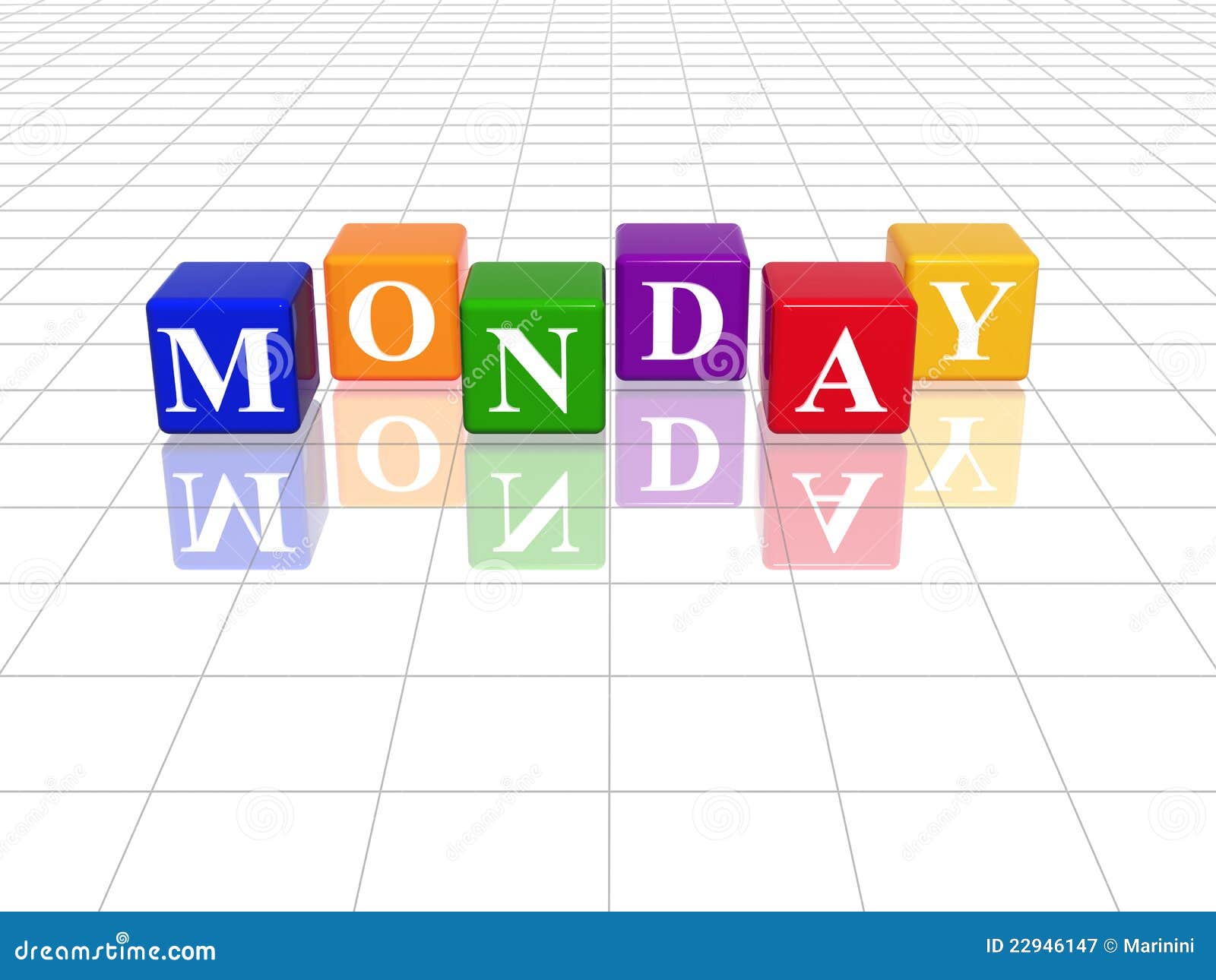 Monday in 3d Coloured Cubes Stock Illustration - Illustration of ...