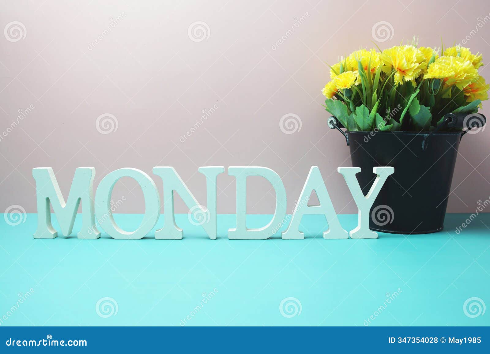 Monday Alphabet Letters on Blue Background Stock Photo - Image of ...