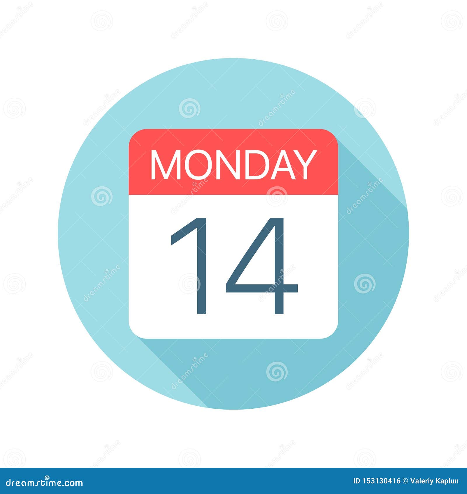 Monday 14 - Calendar Icon. Vector Illustration of One Day of Week Stock ...