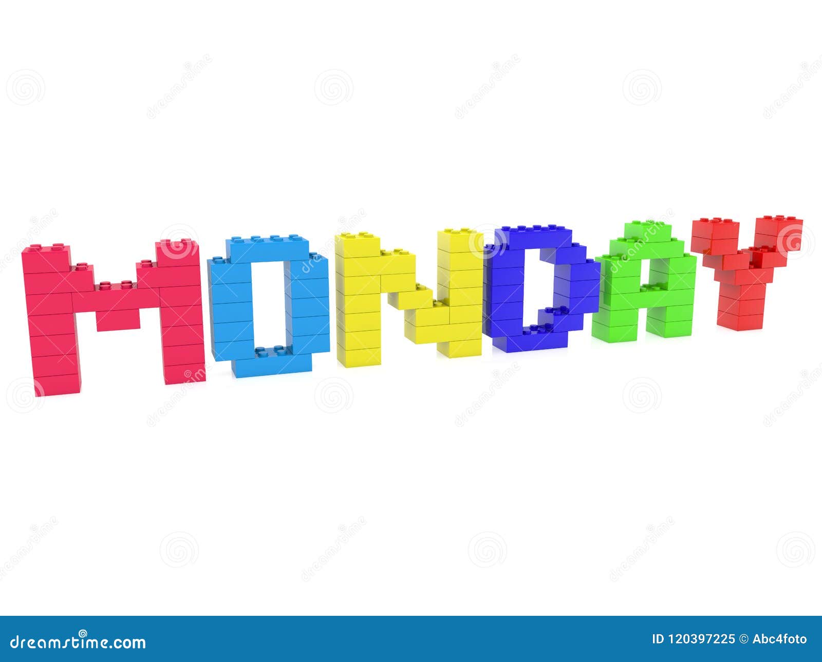 Monday Concept Built from Toy Bricks Stock Illustration - Illustration ...