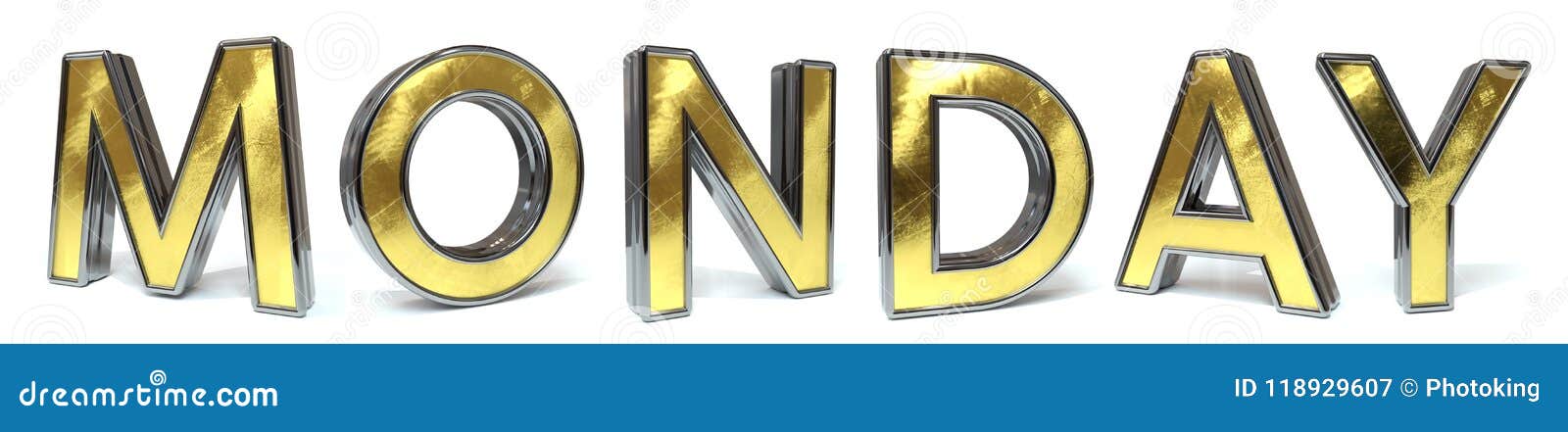 Monday golden text stock illustration. Illustration of print - 118929607